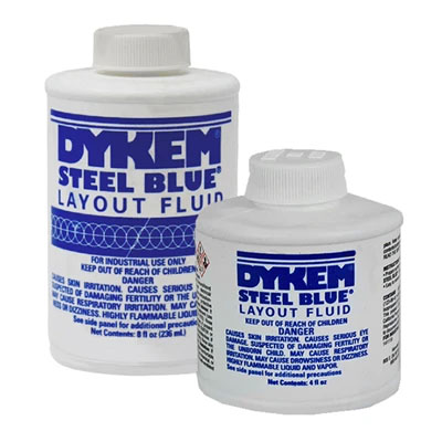 Dykem Steel Blue Layout Fluid 8oz Brush Can | Silmid